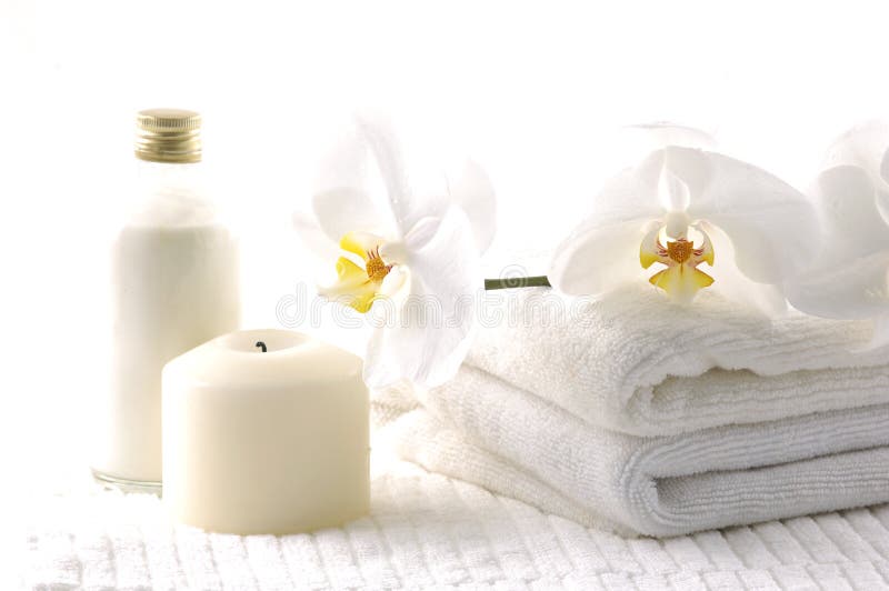 Spa candles composition stock photo. Image of comfortable - 4024454