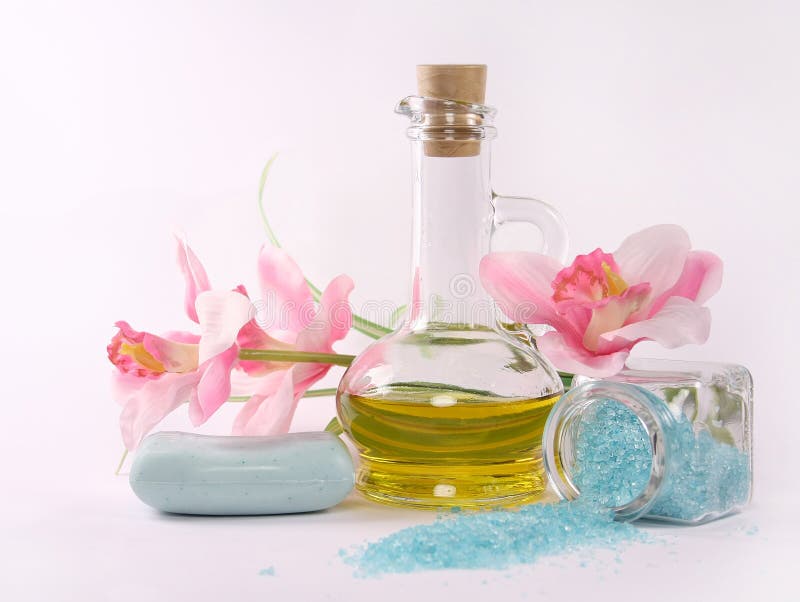 Spa collection and flowers stock photo. Image of pink - 13212690