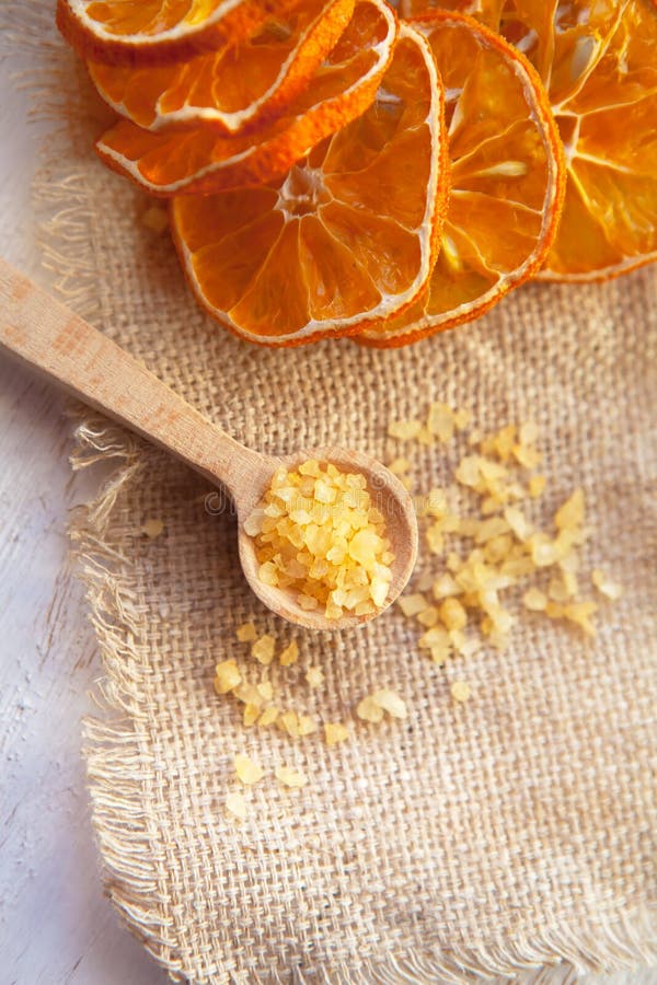 Spa Composition with Dried Oranges and Sea Salt Stock Photo - Image of ...