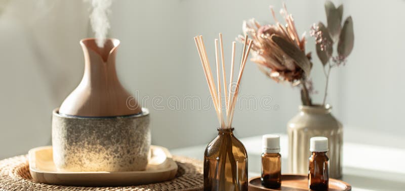 Spa Composition with Incense Sticks, Air Humidifier and Aroma Oils ...