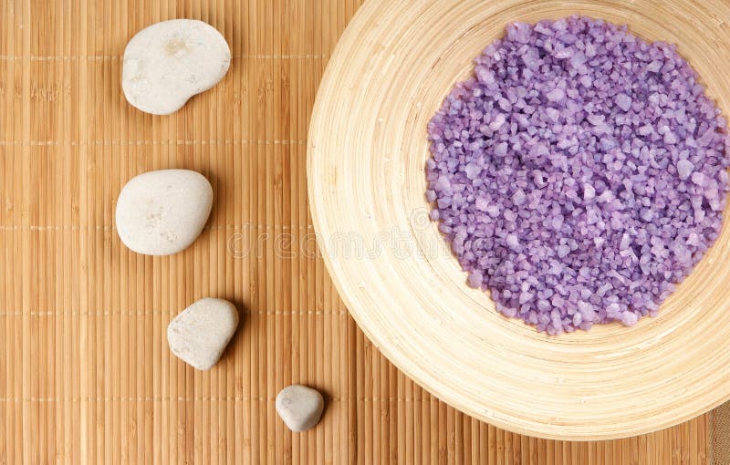 A Spa Composition of Stones and Healing Salt Stock Photo - Image of ...