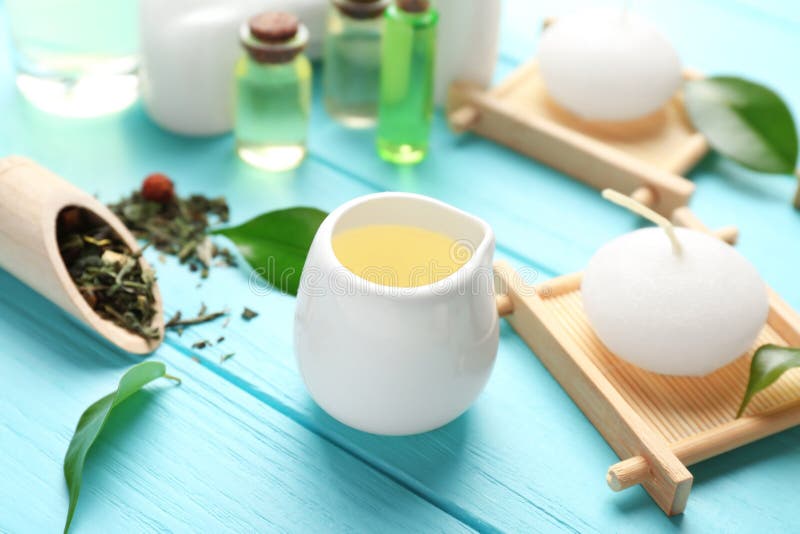 Spa Composition with Tea Tree Oil Stock Photo - Image of essence ...