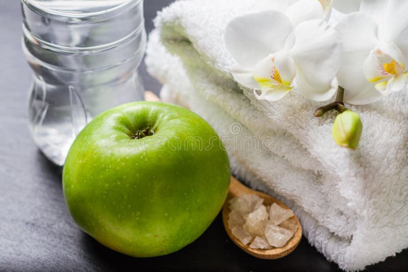 SPA Concept on Dark Stone Background Stock Image - Image of nature ...