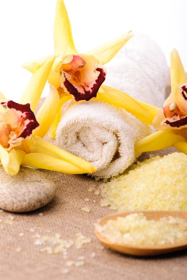 Spa concept yellow stock image. Image of cosmetics, like - 18902157
