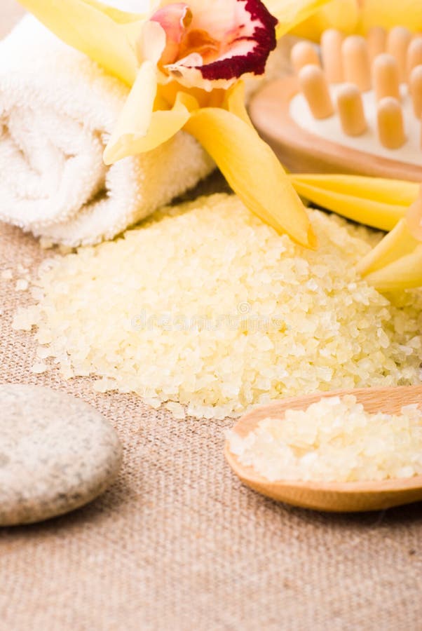 Spa concept yellow stock image. Image of beauty, close - 20971083