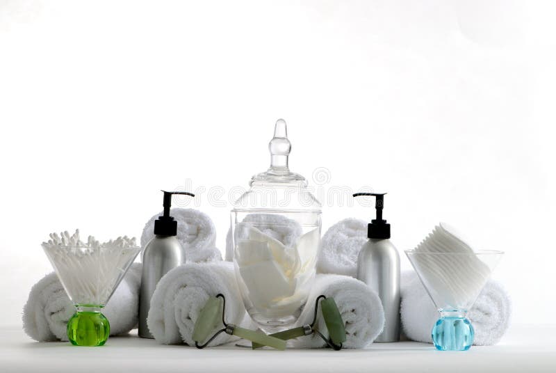 Spa Containers and Products Stock Photo - Image of green, plush: 25201282