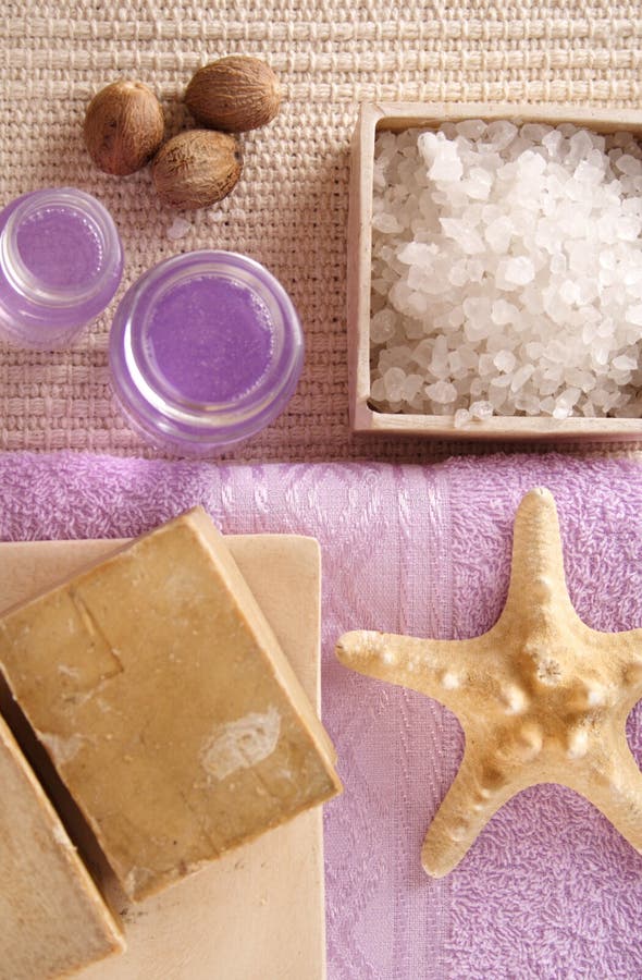 SPA cosmetics series stock image. Image of nature, products - 4434199
