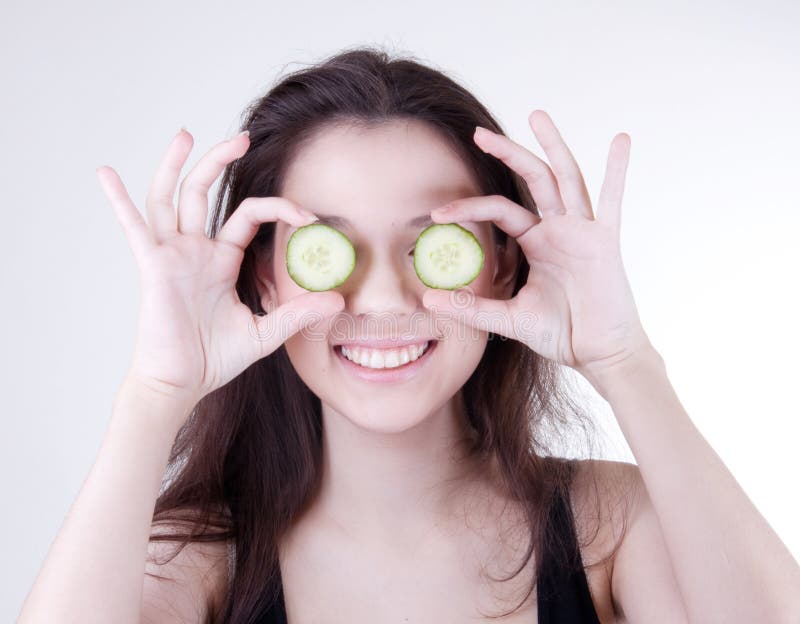 Spa cucumber mask stock image. Image of covering, adult - 12274489