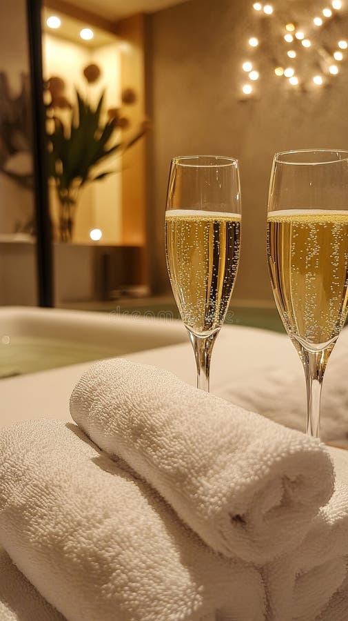 A Spa Day with Massages and Champagne Stock Image - Image of massages ...