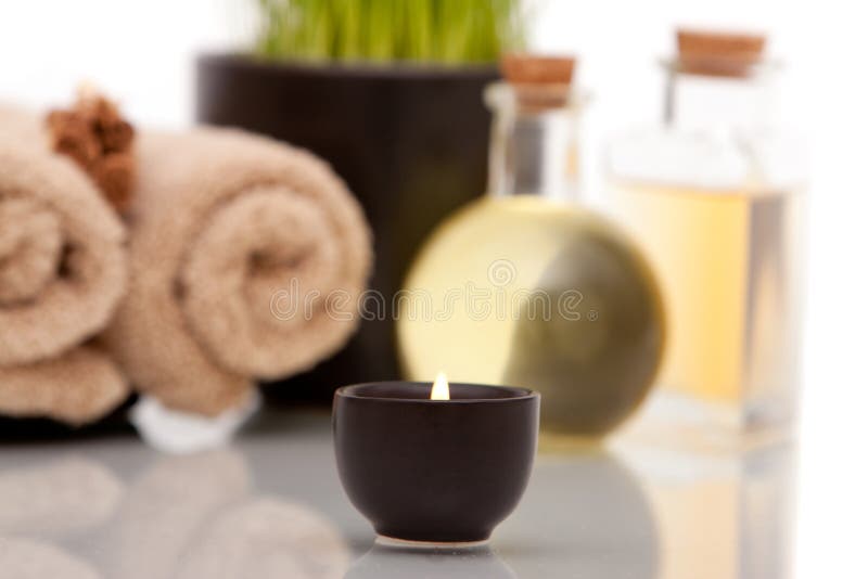 Spa decor stock image. Image of decor, wheatgrass, candle - 15091335