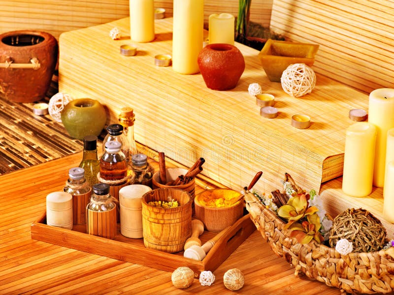 Spa decor with candle. stock image. Image of dayspa, health - 27442349