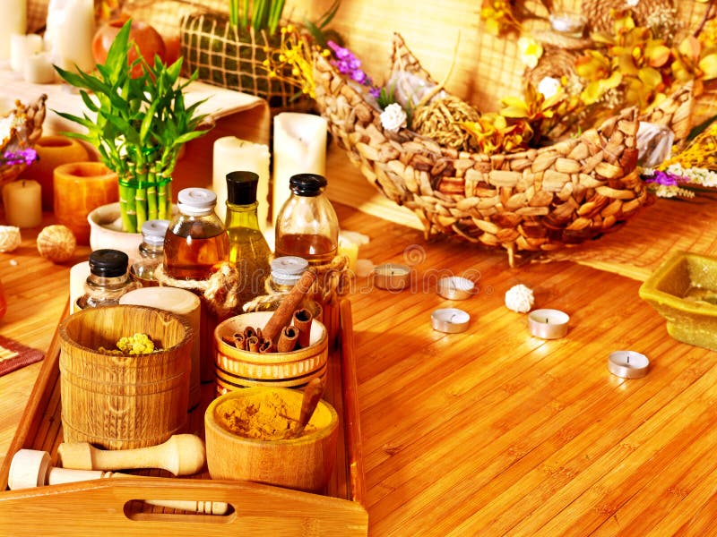 Spa decor with candle. stock photo. Image of decorating - 28031918