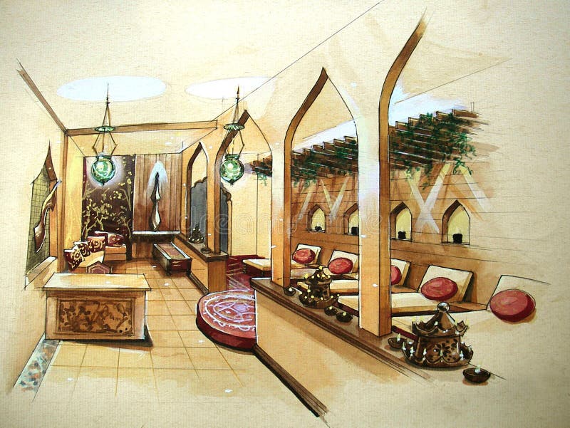 Spa Design Interior Illustration Stock Illustration - Illustration of ...
