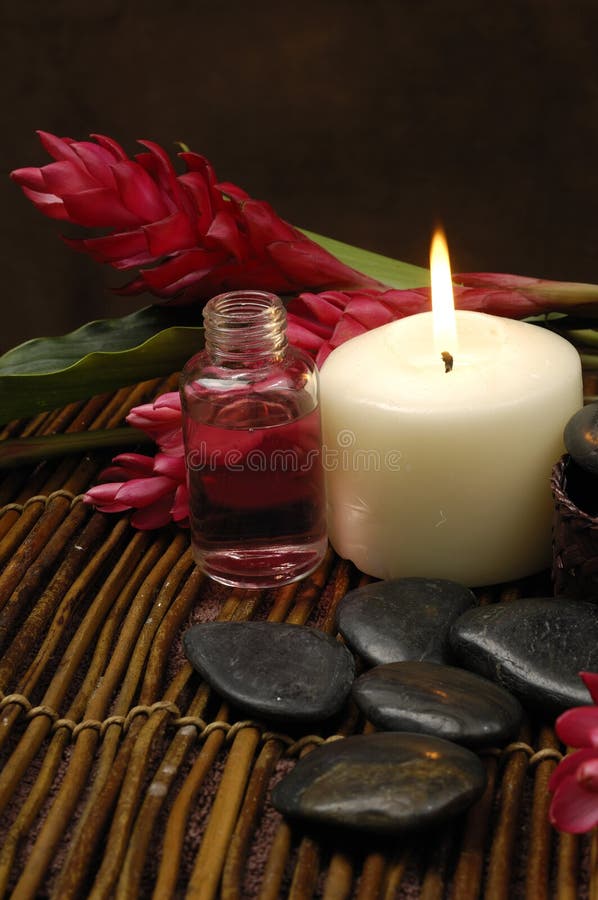 Massage Stones Cairn In A Wellness Holistic Spa Stock Image Image Of