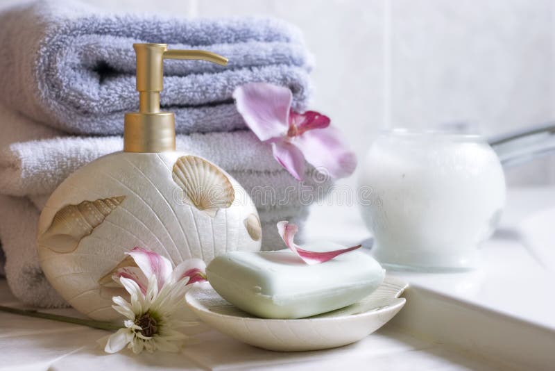 Spa essentials stock image. Image of personal, clean, scented - 1630377