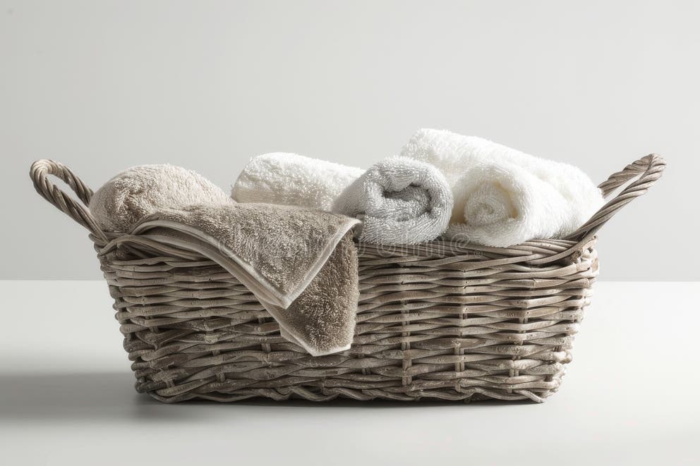 Spa Essentials. Plush Towels Ready for Relaxation Stock Photo - Image ...