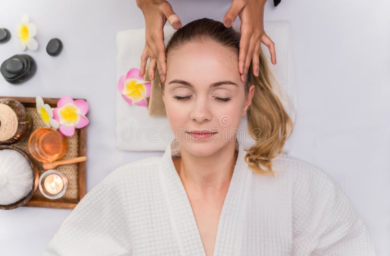 Beautiful Young Woman Sleeping And Relaxing With Face Massage And
