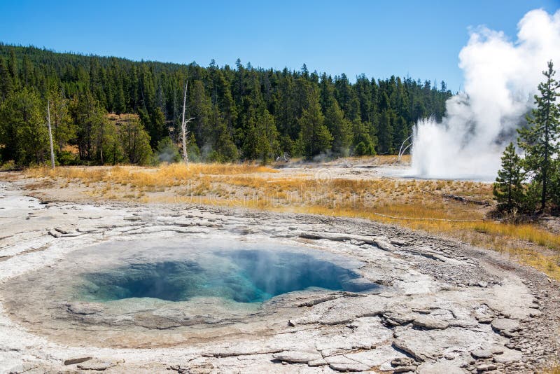 Spa Geyser View stock image. Image of scene, natural - 78036109