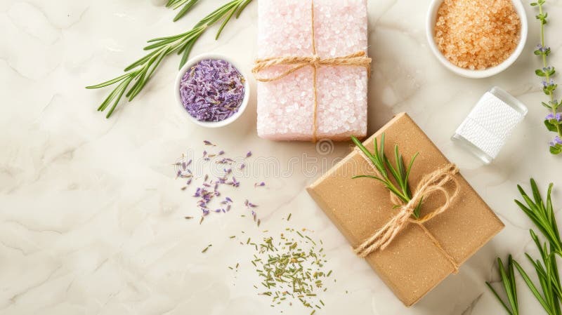 Spa Gift Set with Aromatic Herbs Stock Illustration - Illustration of ...