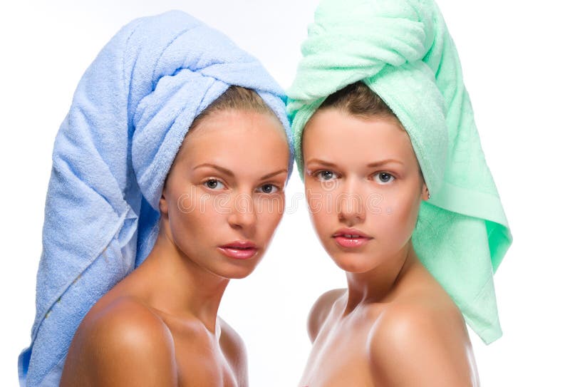 Spa girl after shower stock image. Image of isolated - 14998201