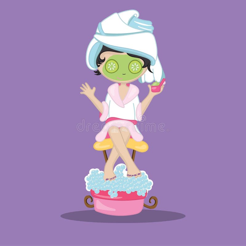 Spa girls 25 stock vector. Illustration of vector, girls - 198991145