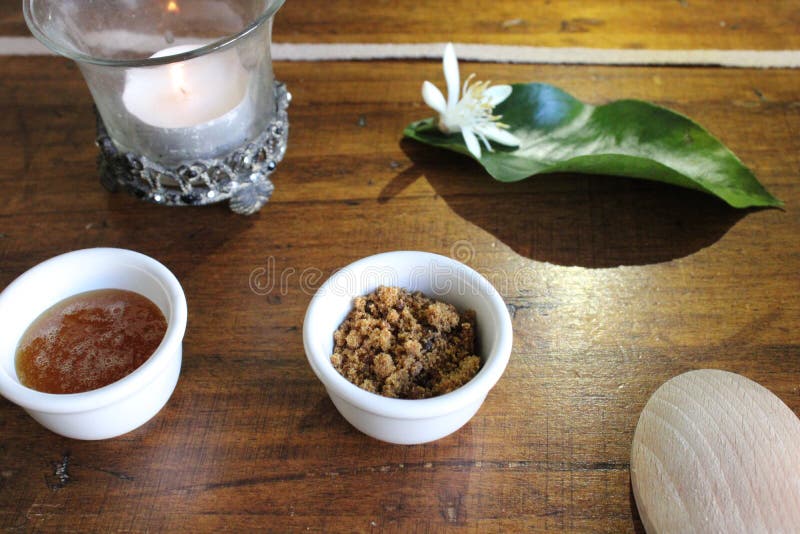 Homemade Hand Spa Treatment with Sugar and Honey Stock Image - Image of ...