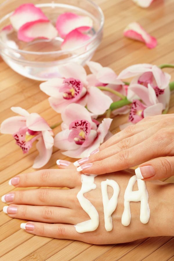Spa hands stock image. Image of french, care, beautiful - 16308313