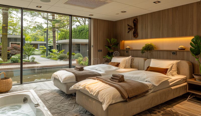 The Spa Has Large Indoor Pool Jacuzzi and Sauna Stock Image - Image of ...