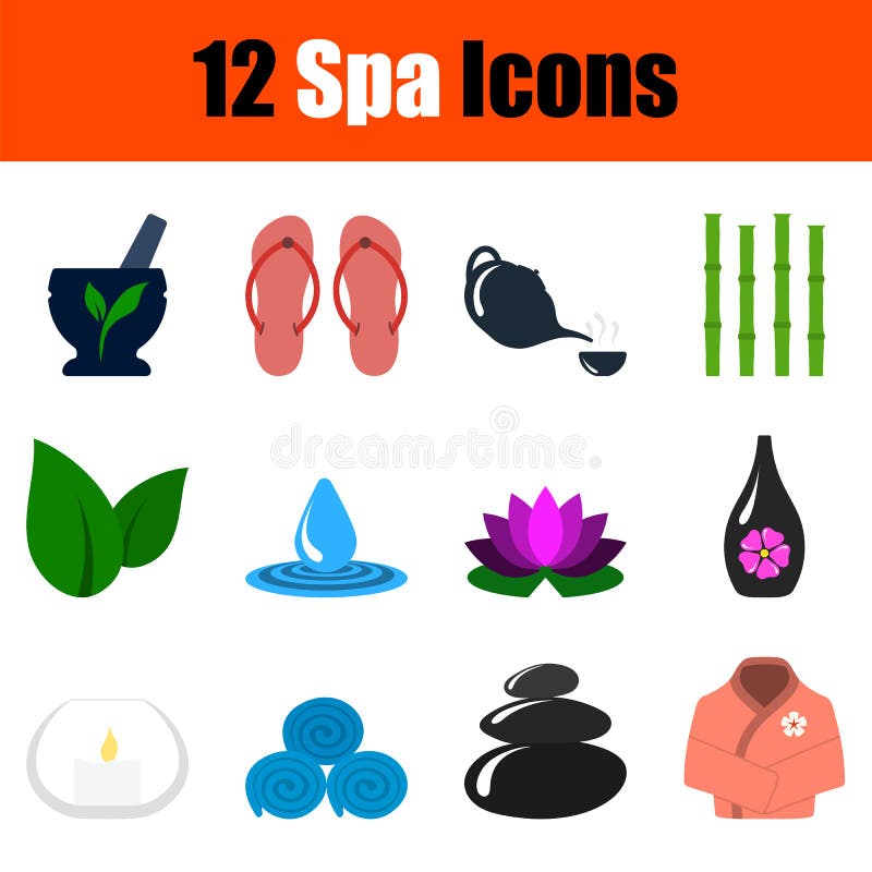Spa Icon Set stock vector. Illustration of bamboo, medical - 148282594