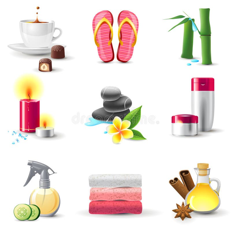 Set of SPA symbols stock vector. Illustration of beauty - 27048465
