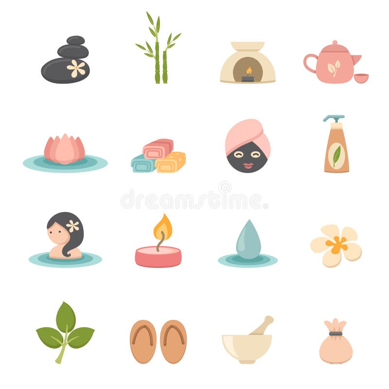 SPA icons stock vector. Illustration of herb, bottle - 10782172