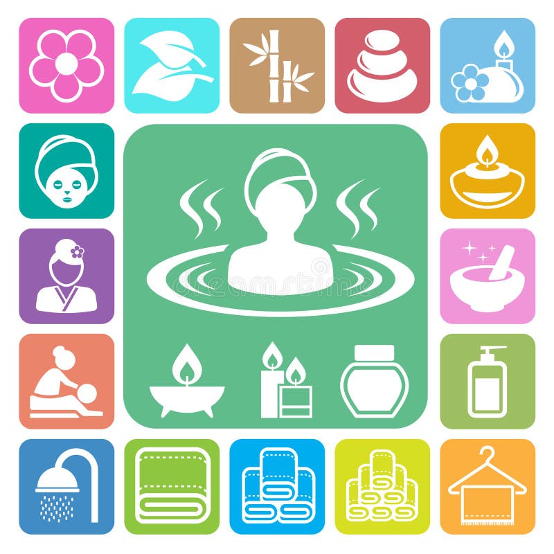 Spa icons set stock vector. Illustration of alternative - 138347304