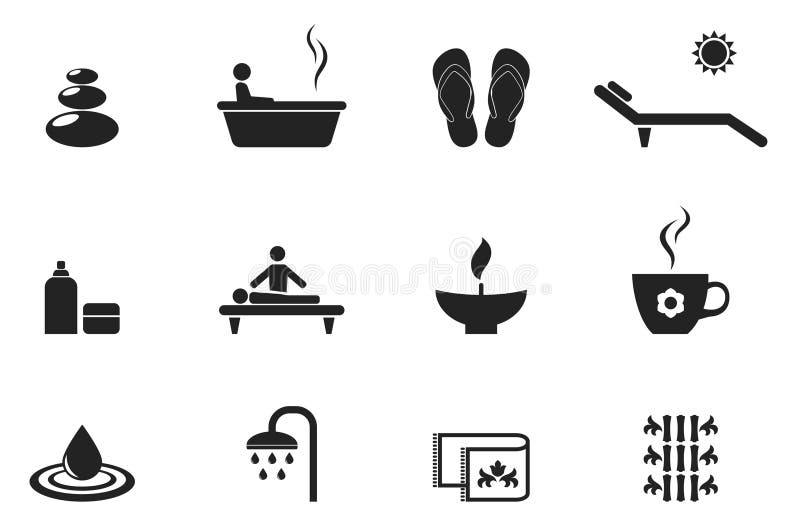Spa Icons Set Vector Design Stock Vector - Illustration of stones ...