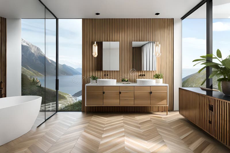 A Spa-inspired Bathroom with a Rain Showerhead, Bamboo Accents, and ...