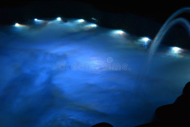 A Spa with Interior Lighting at Night Stock Image - Image of jacuzzi ...