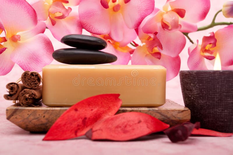 Spa items stock photo. Image of hygiene, decor, lastone - 14564454