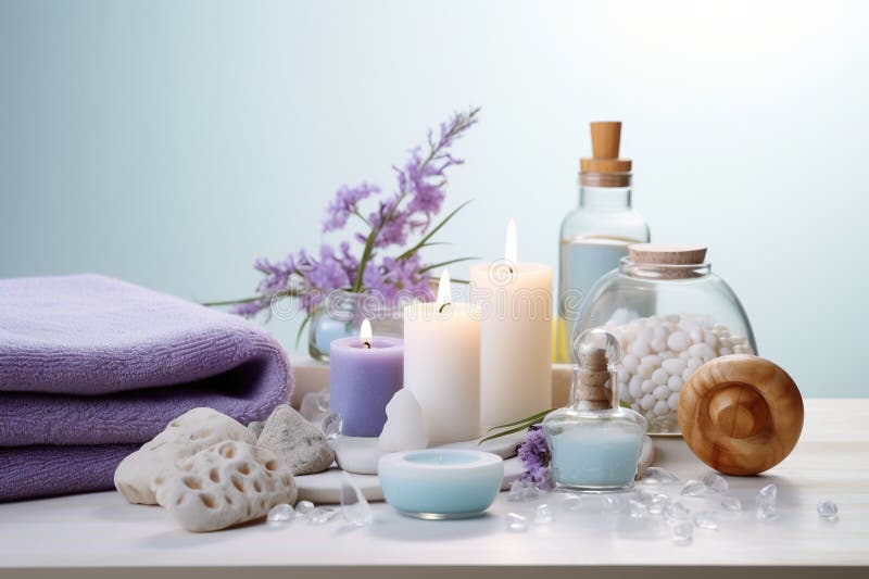 Spa Essentials: Relaxation and Self-Care Stock Illustration ...