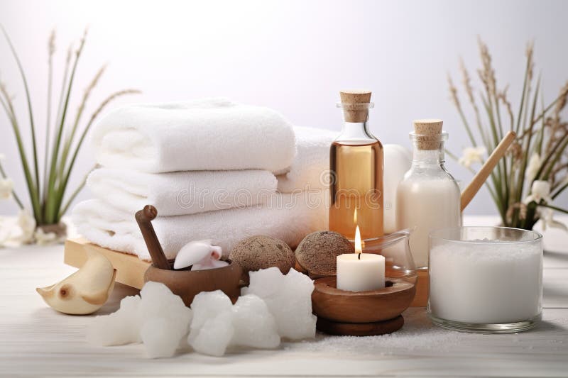 Spa Essentials: Relaxation and Self-Care Stock Illustration ...