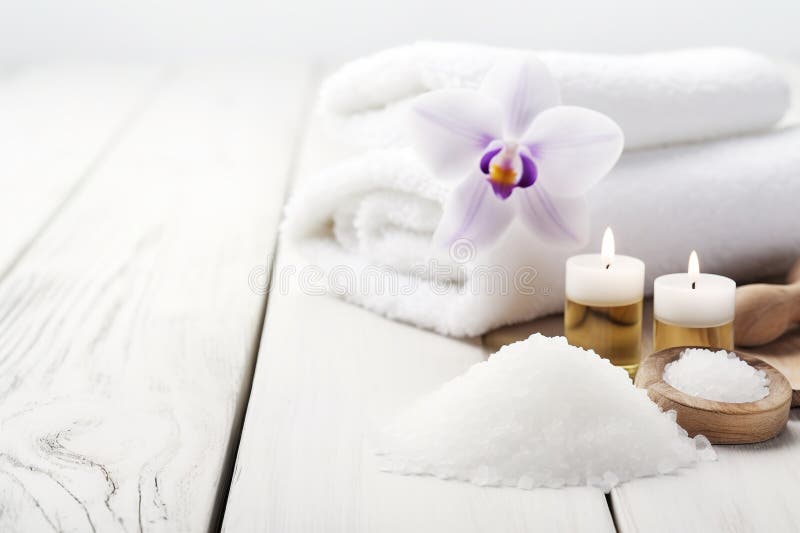 Relaxing Spa Essentials: Serenity and Tranquility Stock Illustration ...