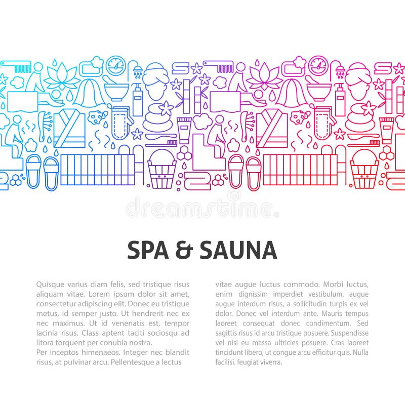 Spa Line Template stock vector. Illustration of sauna - 210292484