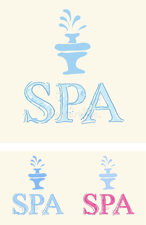 SPA Logo with Fountain Symbol Stock Vector - Illustration of icon ...