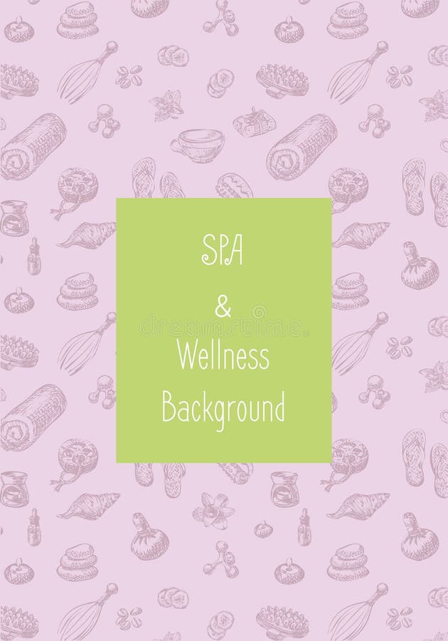 SPA and Massage Doodle Hand Drawn Pattern Stock Vector - Illustration ...