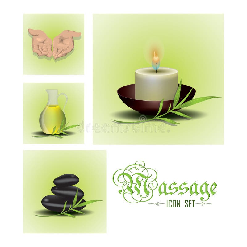 Spa Massage Icon Set. Vector Illustration Decorative Design Stock ...