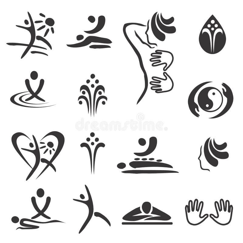 Spa Massage Therapy Cosmetics Icons Stock Vector Illustration Of Cosmetics Body 73249319