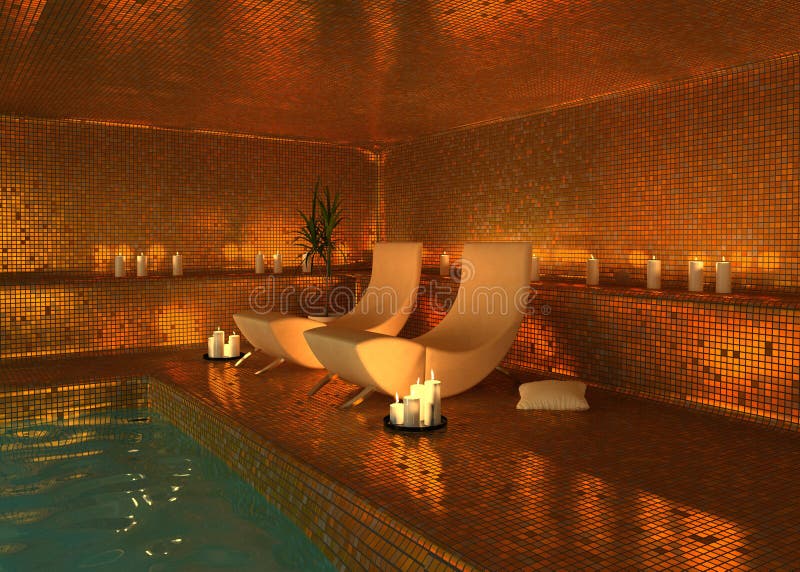 Interior of the modern spa stock illustration. Illustration of tile ...