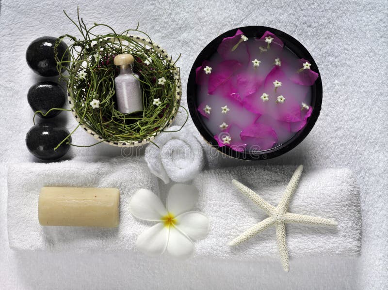 Spa objects stock image. Image of white, saop, flowers - 7776597