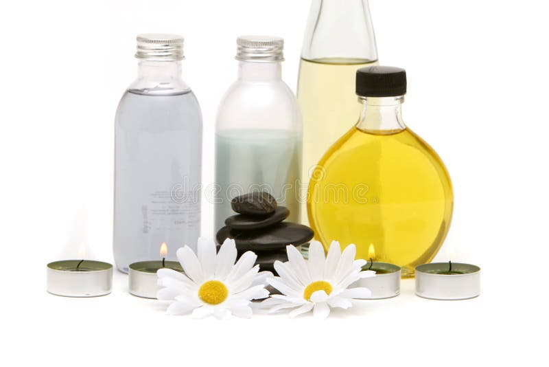 Aromatic Spa Oils and Perfumes Stock Photo - Image of white, bottles ...
