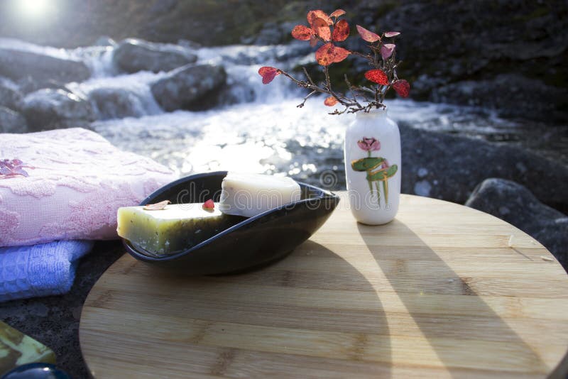 Spa in the open air stock photo. Image of water, salt - 127480582