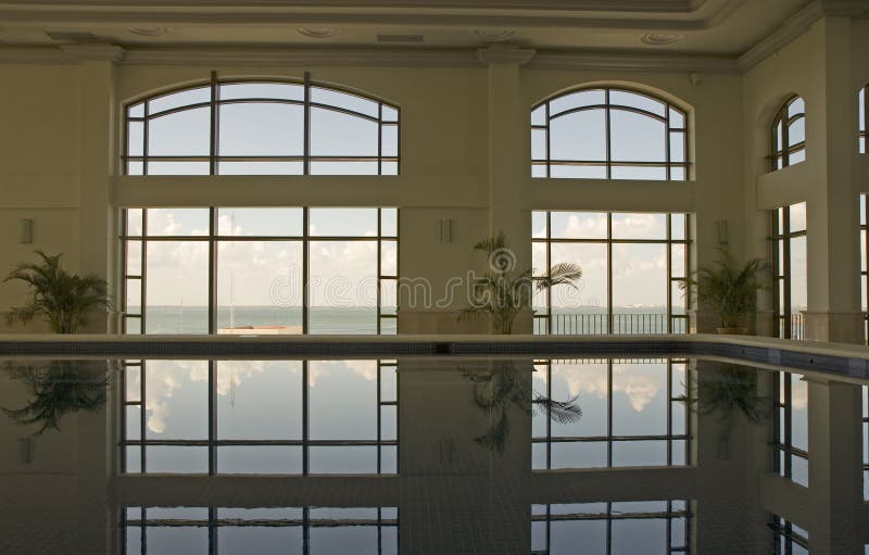 Spa Pool Reflection stock image. Image of blue, round - 3871655