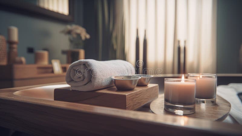 Spa Products in Spa Center. Generative Ai Stock Illustration ...